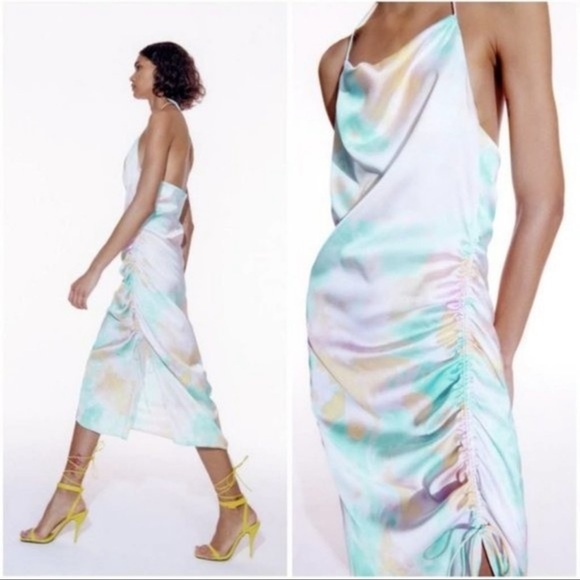 Zara | Dresses | Zara Watercolor Tie Dye Slip Dress | Poshmark